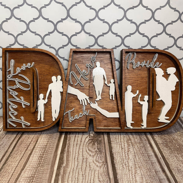 Classic Layered DAD Sign - Father's Day Dad Sign – Glowforge Shop