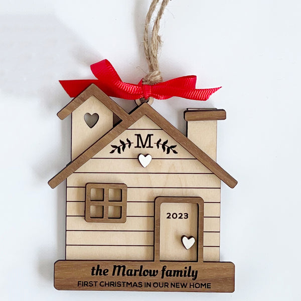 Customizable First Christmas New Home Ornament with Multiple Options - – Glowforge Shop