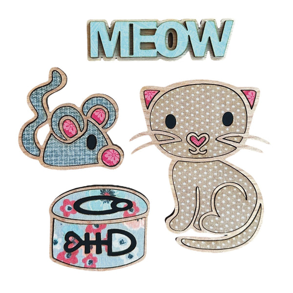 Cute Cat-Themed Magnet Collection (Set of 4) – Glowforge Shop