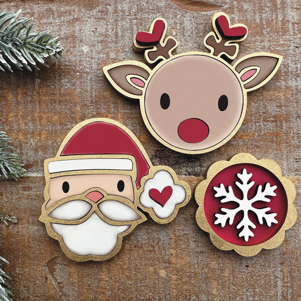 Cute Christmas Magnet Collection (Set of 3) – Glowforge Shop