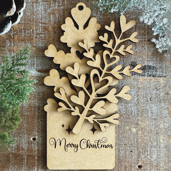 Personalizable Layered Heart-Themed Christmas Tree Ornament – Glowforge ...