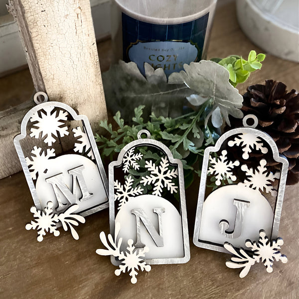 Personalizable Winter Snowflake Ornament Christmas Tags (Set of 3 ...