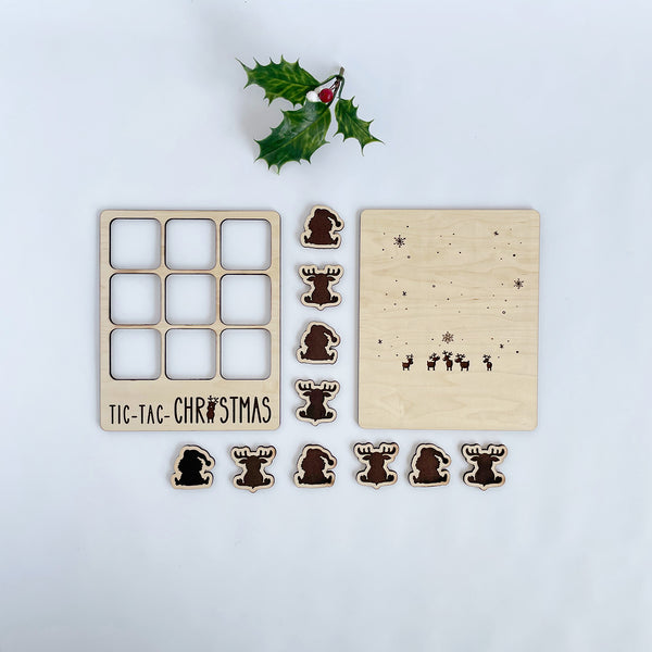 Personalized Christmas Tic Tac Toe with Adorable Santa Claus and Reind ...
