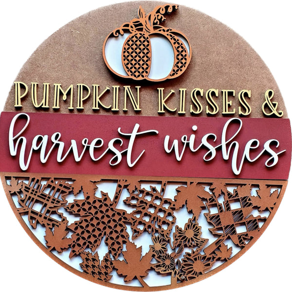 Pumpkin Kisses & Harvest Wishes Fall Sign – Glowforge Shop