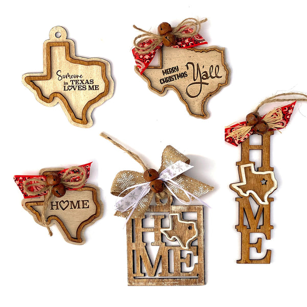 Texas Holiday Christmas Ornaments (Set of 5) – Glowforge Shop
