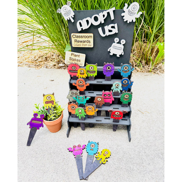 Classroom Rewards or Plant Pals Adopt-a-Monster Stakes (Set of 22) and ...