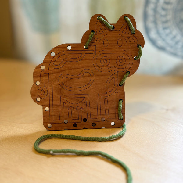 Farm & Animal Lacing Card - Cow Lacing Card – Glowforge Shop