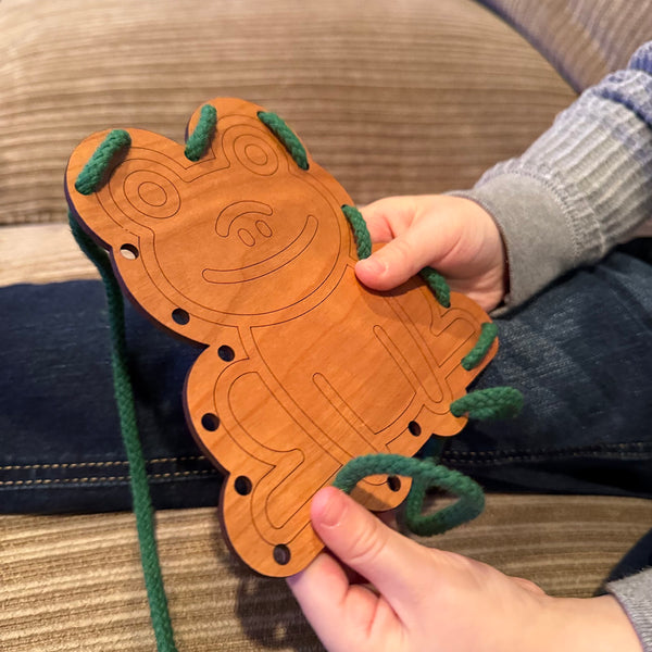 Farm & Animal Lacing Card - Frog Lacing Card – Glowforge Shop