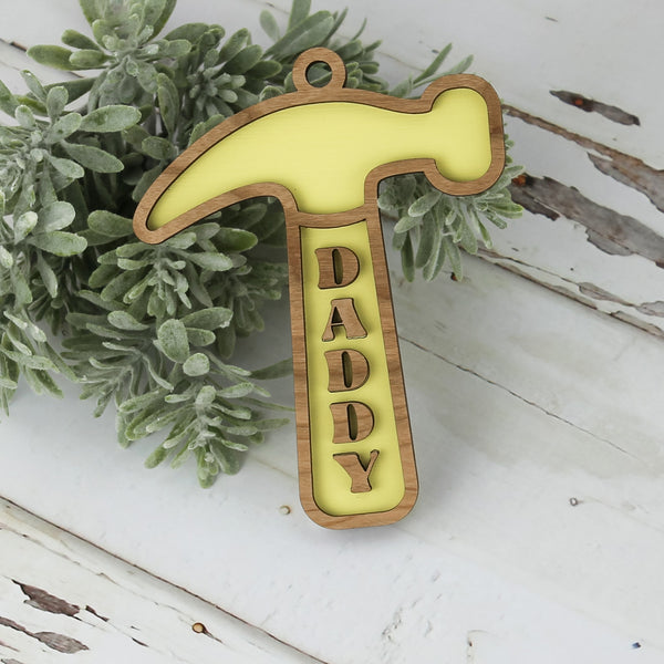 Hammer-Shaped Gift Tag for Daddy - Father's Day Gift Tag – Glowforge Shop