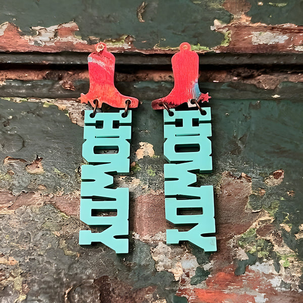 Howdy Boot Stud Dangle Earrings – Glowforge Shop
