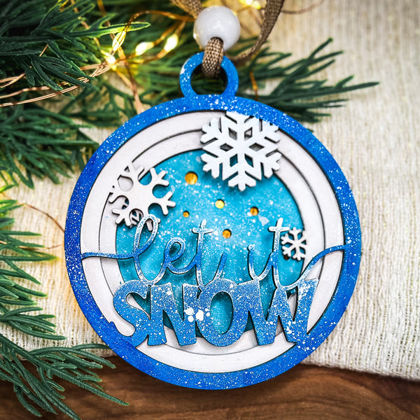 Let It Snow Layered Christmas Ornament – Glowforge Shop