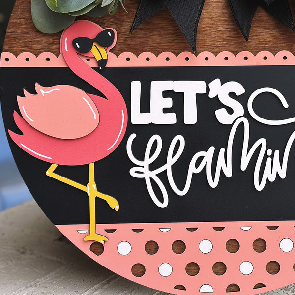 Let’s Flamingle Flamingo Layered Door Hanger – Glowforge Shop