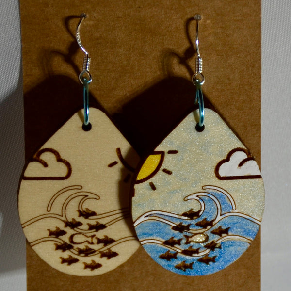Ocean-Inspired "Ocean Waves" Earrings – Glowforge Shop