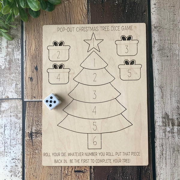 Pop Out Christmas Tree Dice Game – Glowforge Shop