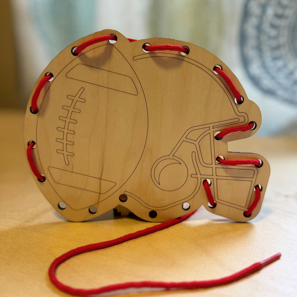 Sports-Themed Lacing Card - Football and Helmet Lacing Card – Glowforge ...