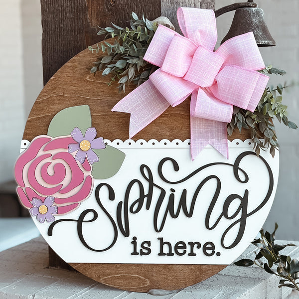 Spring Is Here Floral Door Hanger – Glowforge Shop