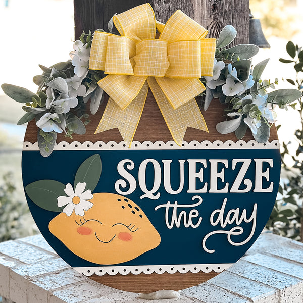 Squeeze the Day Lemon Round Door Hanger – Glowforge Shop
