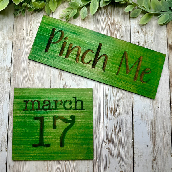 St. Patrick’s Day Pinch Me & March 17 Tiered Tray Signs (Set of 2 ...