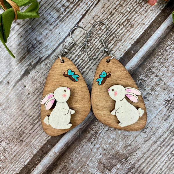 Whimsical Bunny and Butterfly Dangle Earrings – Glowforge Shop