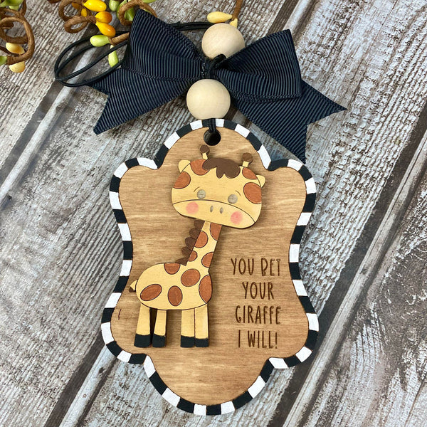 Whimsical Giraffe Car Charm / Gift Tag – Glowforge Shop