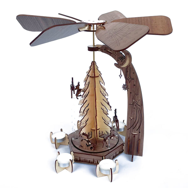 Reindeer Christmas Pyramid Candle Spinner – Glowforge Shop