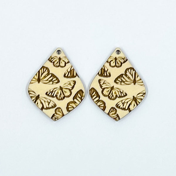 Butterfly Engraved Teardrop Earrings – Glowforge Shop
