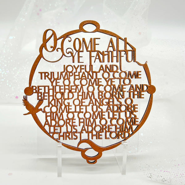 Christmas Carol Ornament - O Come All Ye Faithful – Glowforge Shop