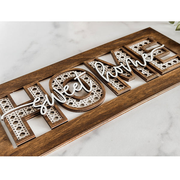 Home Sweet Home Boho Rattan Cane Sign – Glowforge Shop