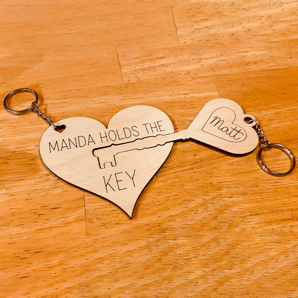 Key to my Heart Couples Valentine's Day Keychain Set – Glowforge Shop