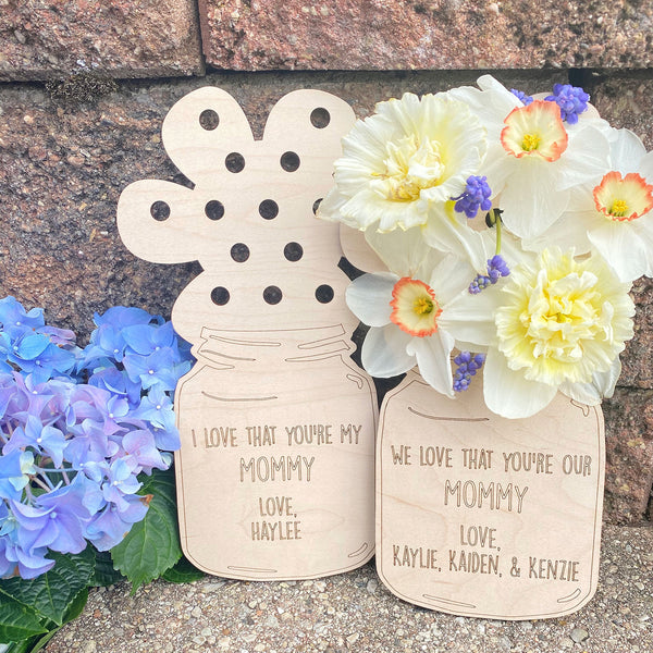 Mother's Day Mason Jar Flower Holder Craft for Kids - Special Gift for ...