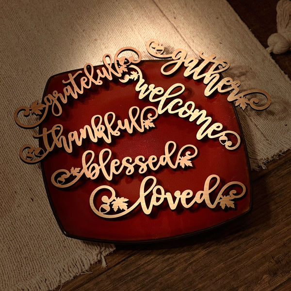 Thanksgiving Plate Words (Set of 6) – Glowforge Shop