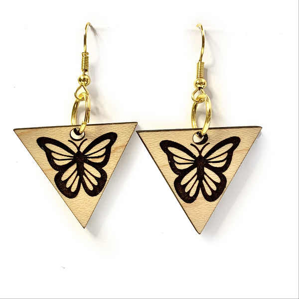 Triangle Butterfly Dangle Earrings – Glowforge Shop