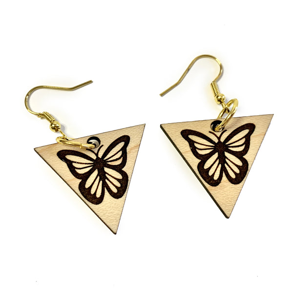 Triangle Butterfly Dangle Earrings – Glowforge Shop