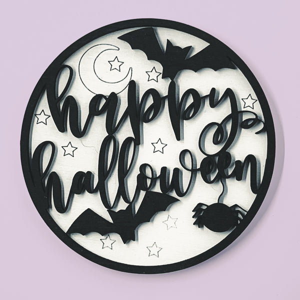 Happy Halloween Layered Spooky Sign – Glowforge Shop