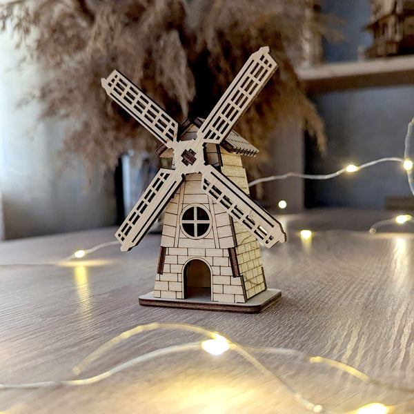 Wind Mill With a Rotating Screw - Small Building Miniature – Glowforge Shop