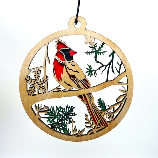 2-Layered Cardinal Memorial Ornament – Glowforge Shop