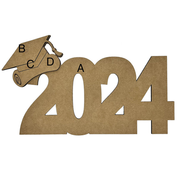 2024 Personalized Graduation Cap and Year Sign - Photo Prop - Graduati ...