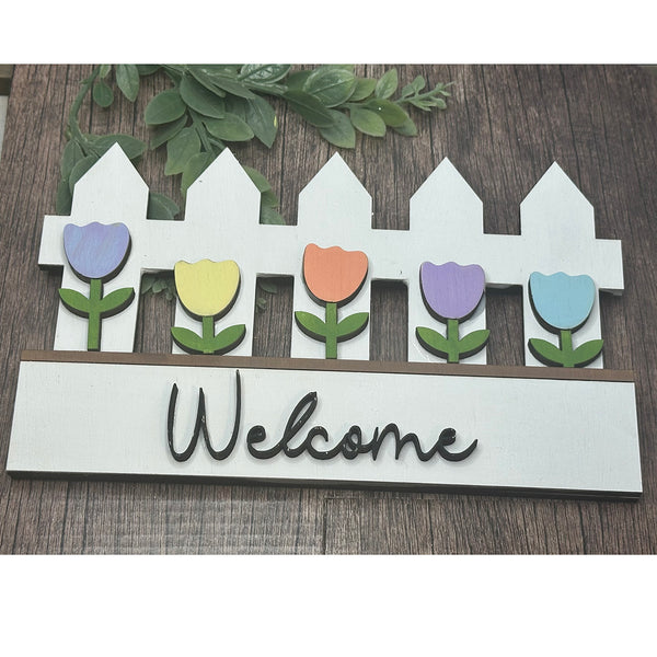 3D Fence Flower Garden Door Sign - Version 2 – Glowforge Shop