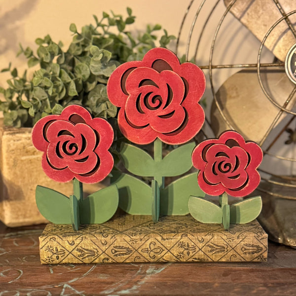 3D Rose Shelf Sitters (Set of 3) – Glowforge Shop
