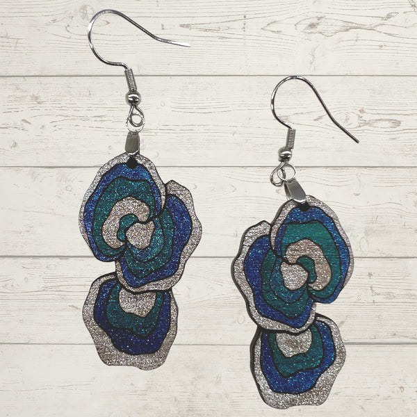 Abstract Layered Earrings - Unique Dangle Earrings – Glowforge Shop