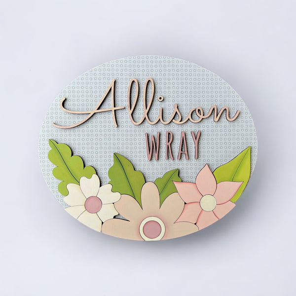 Adorable Floral Name Sign - Personalized Floral Nursery Décor ...