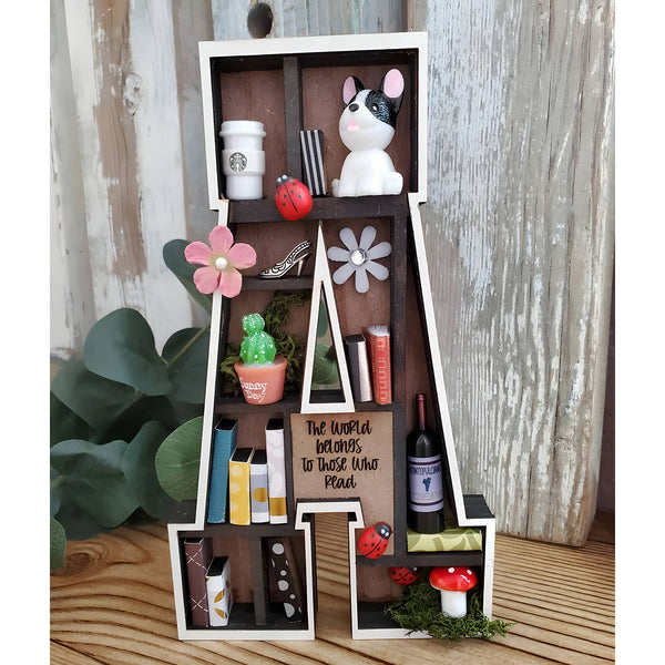 Alphabet Miniature Bookshelf - Letter "A" – Glowforge Shop