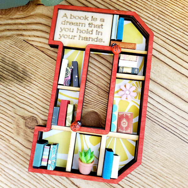 Alphabet Miniature Bookshelf - Letter "D" – Glowforge Shop