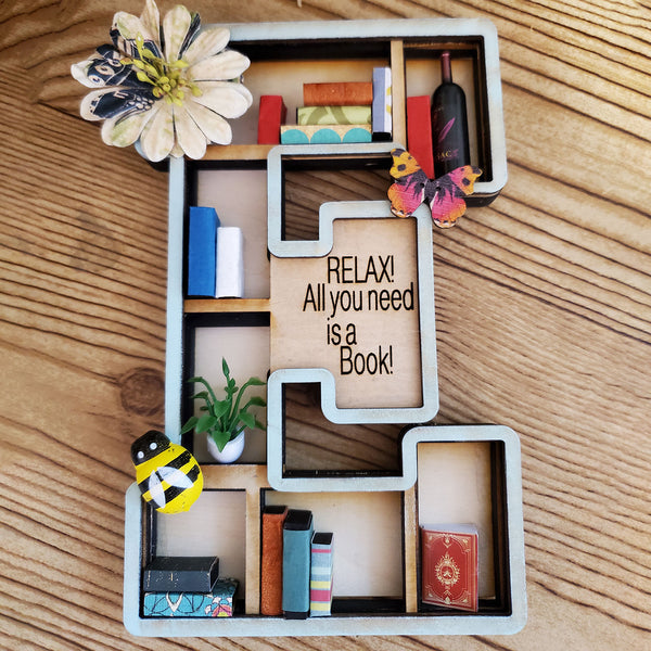 Alphabet Miniature Bookshelf - Letter "E" – Glowforge Shop