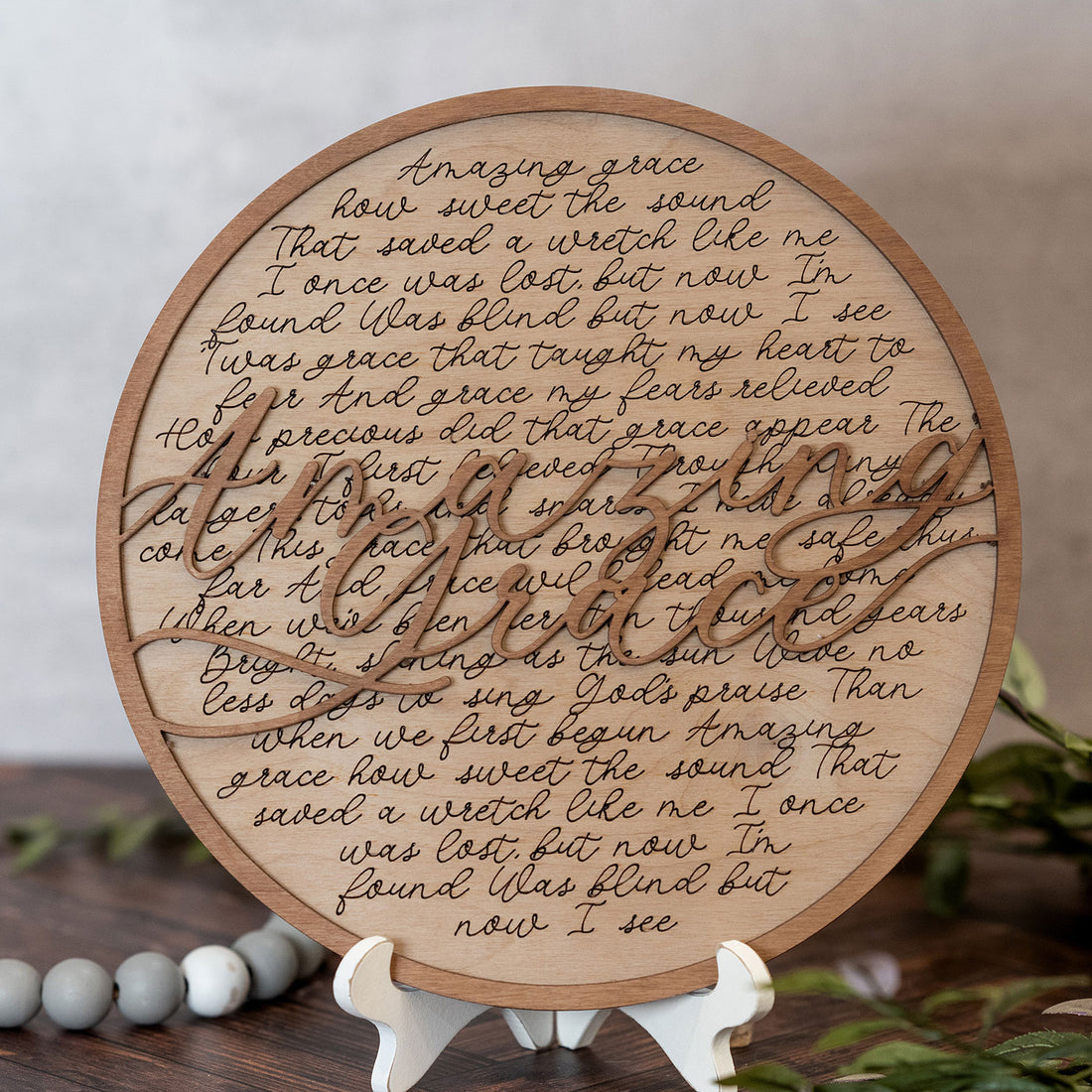 Amazing Grace Lyrics Round Sign – Glowforge Shop