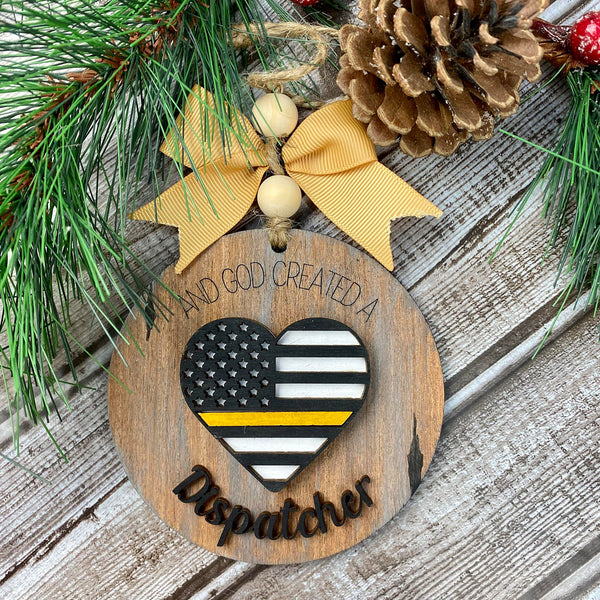 And God Created A Dispatcher Christmas Ornament / Gift Tag – Glowforge Shop