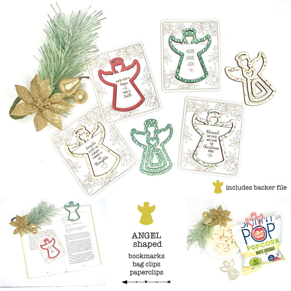 Angel Shaped Bookmark with Card Backer - Paperclip - Snack Bag Closure ...
