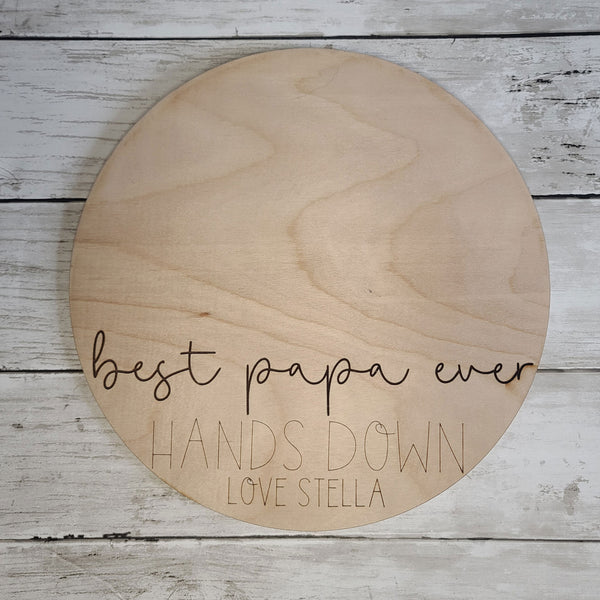 Best Dad Ever Hands Down - Personalized Father's Day Handprint Sign ...