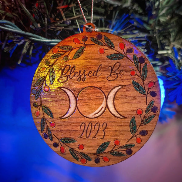 Blessed Be 2023 Ornament Witchy Wiccan Triple Moon Goddess Yule Orname ...