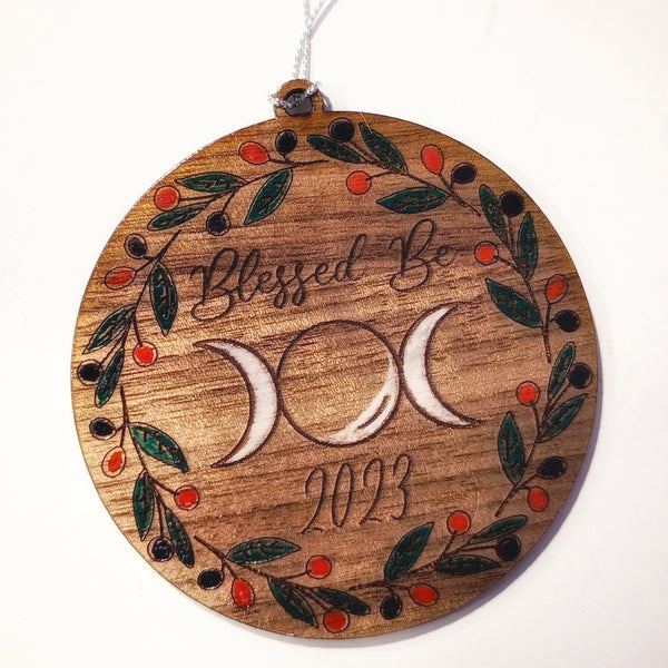 Blessed Be 2023 Ornament Witchy Wiccan Triple Moon Goddess Yule Orname ...